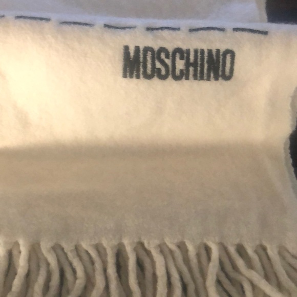 Moschino | Accessories | Euc Moschino Cream Scarf | Poshmark